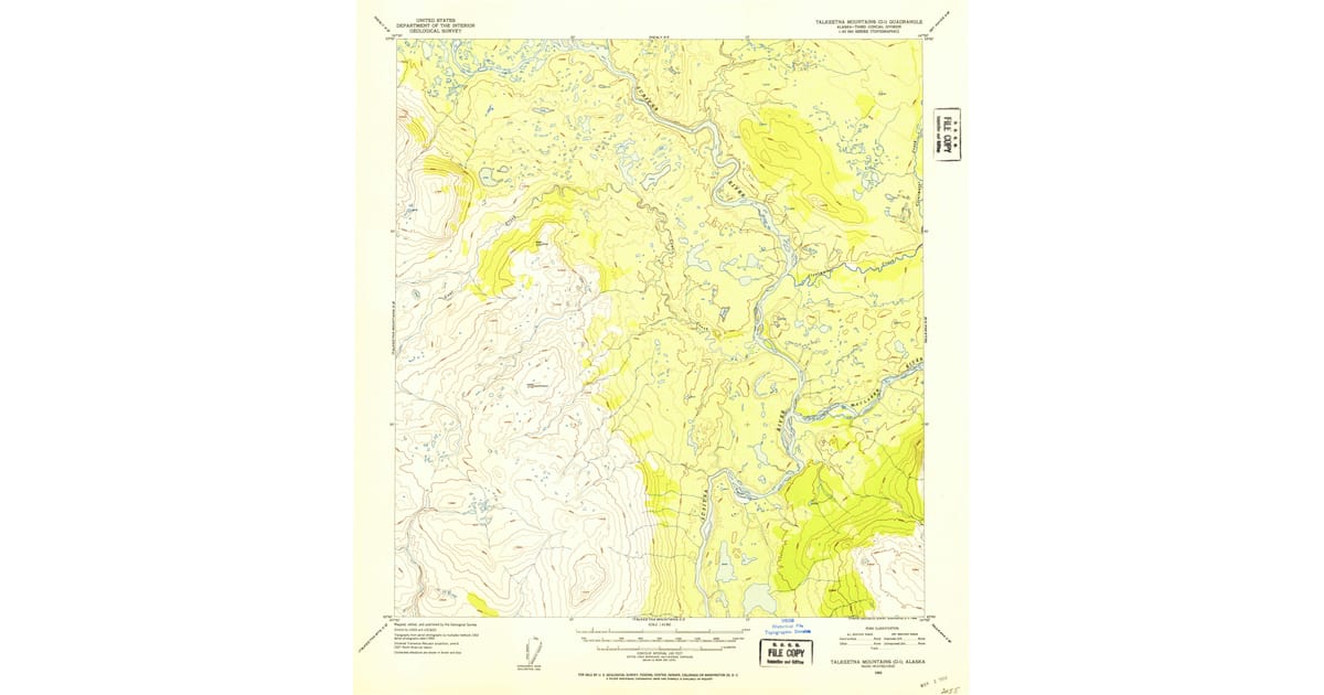 1952 Map of Talkeetna Mountains D-1, Matanuska-Susitna Borough, AK ...