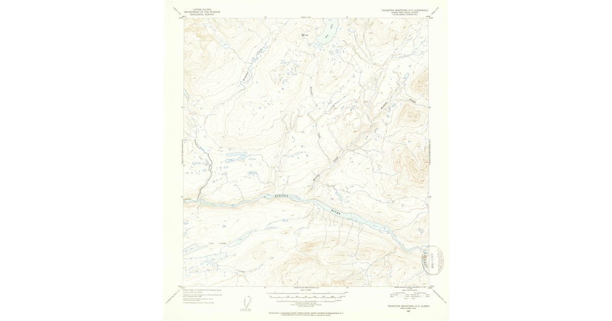 1953 Map of Talkeetna Mountains D-3, Matanuska-Susitna Borough, AK ...