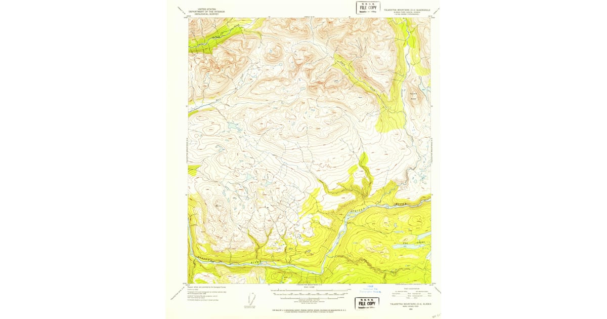 1952 Map of Talkeetna Mountains D-4, Matanuska-Susitna Borough, AK ...