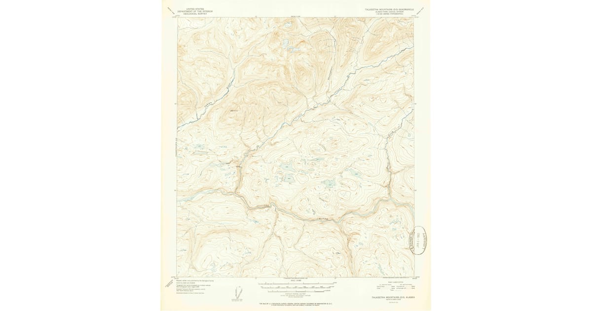 1951 Map of Talkeetna Mountains D-5, Matanuska-Susitna Borough, AK ...
