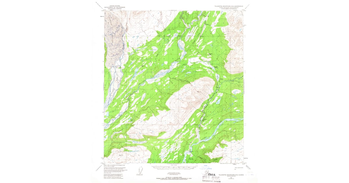 1951 Map of Talkeetna Mountains D-6, Matanuska-Susitna Borough, AK ...