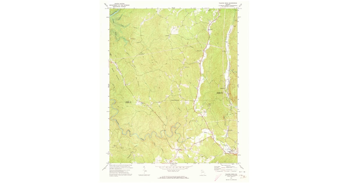 1971 Map of Talking Rock, GA — High-Res | Pastmaps