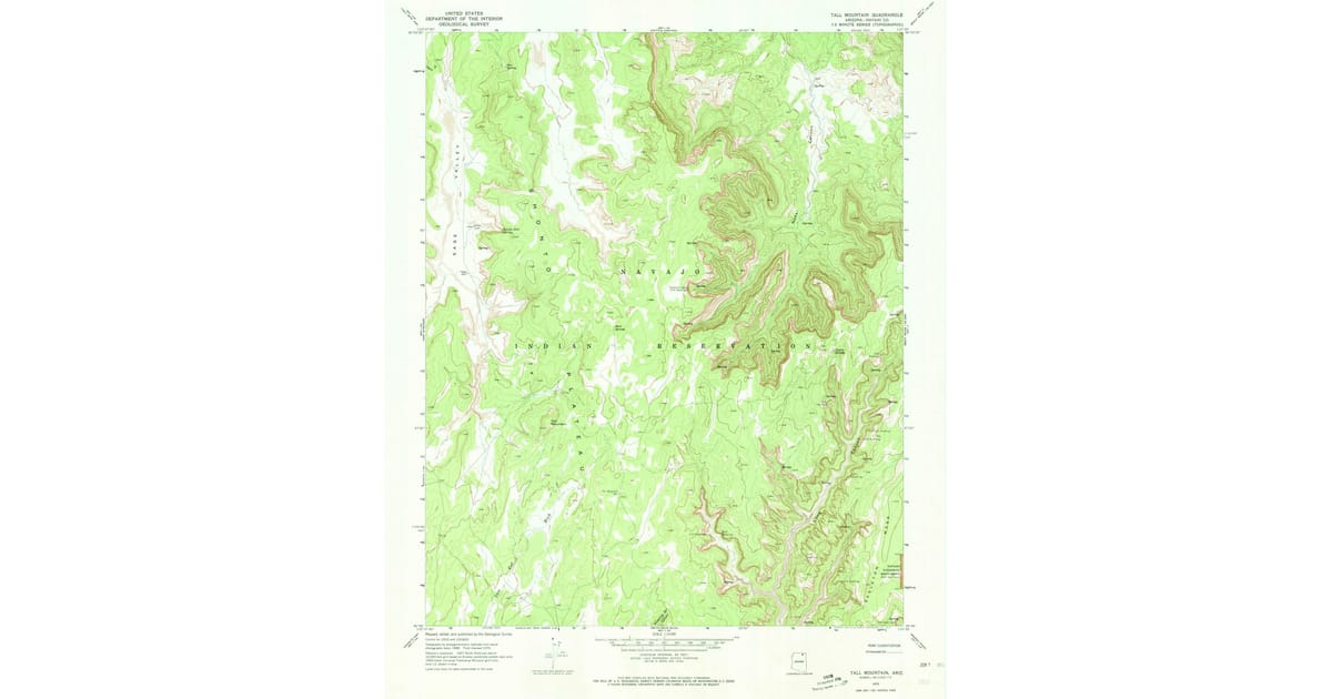 1970 Map of Tall Mountain, Navajo County, AZ — High-Res | Pastmaps