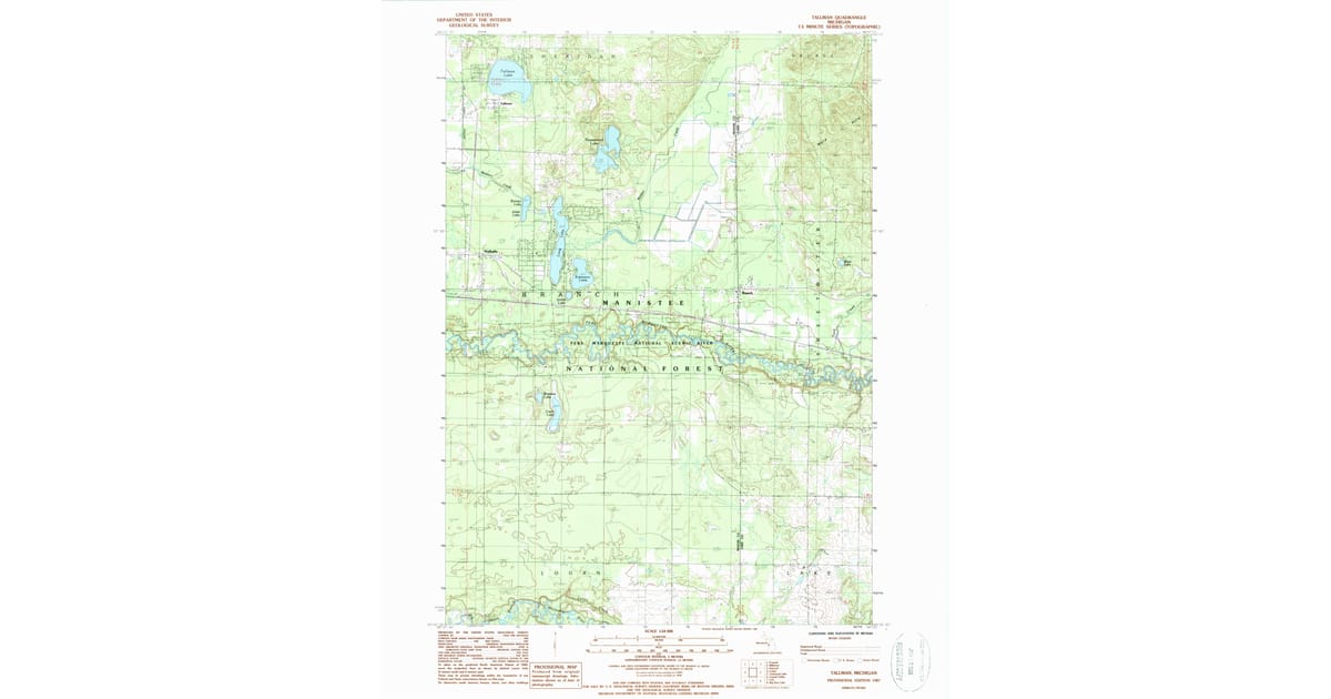 1987 Map of Tallman, Mason County, MI — High-Res | Pastmaps