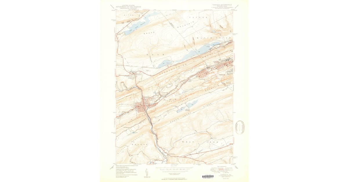 1950 Map of Tamaqua, PA — High-Res | Pastmaps