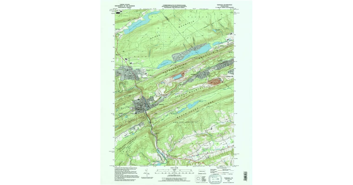 1995 Map of Tamaqua, PA — High-Res | Pastmaps