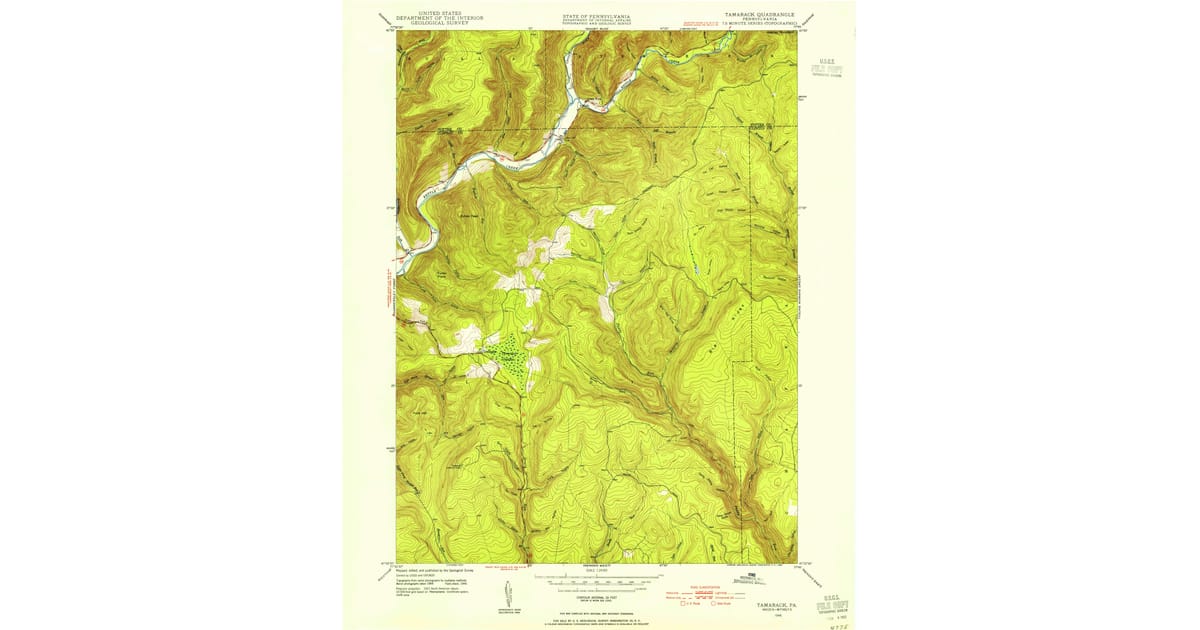 1946 Map of Tamarack, Clinton County, PA — High-Res | Pastmaps