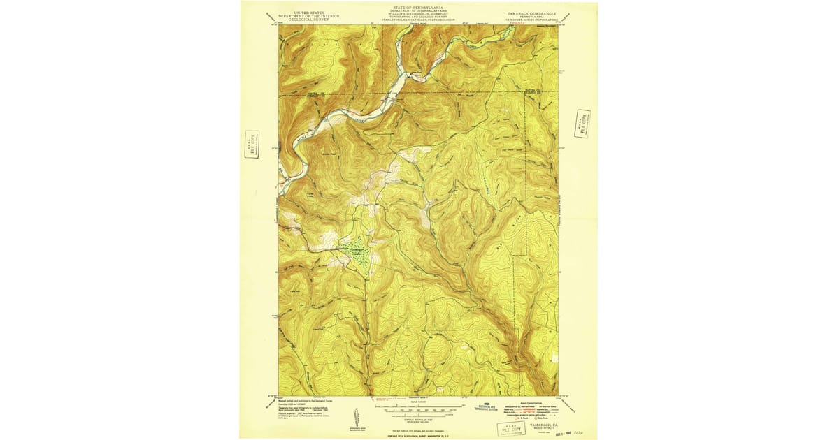 1948 Map of Tamarack, Clinton County, PA — High-Res | Pastmaps