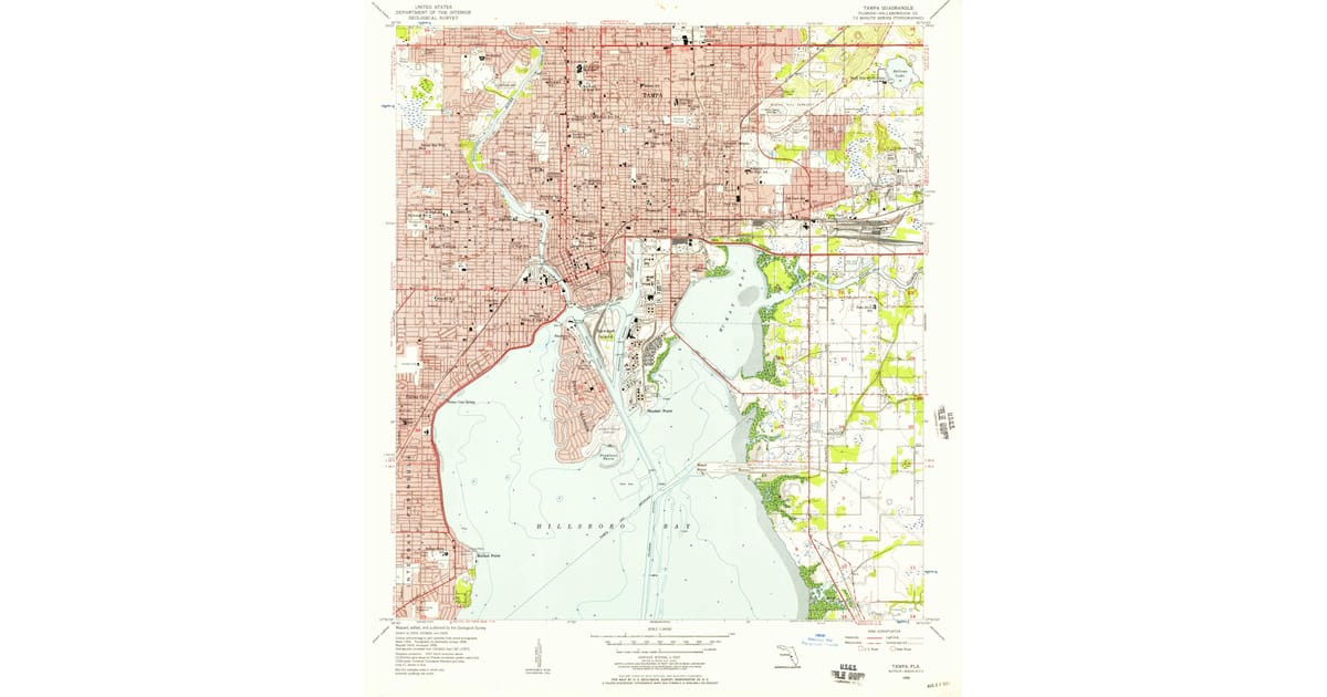 1956 Map of Tampa, FL — High-Res | Pastmaps