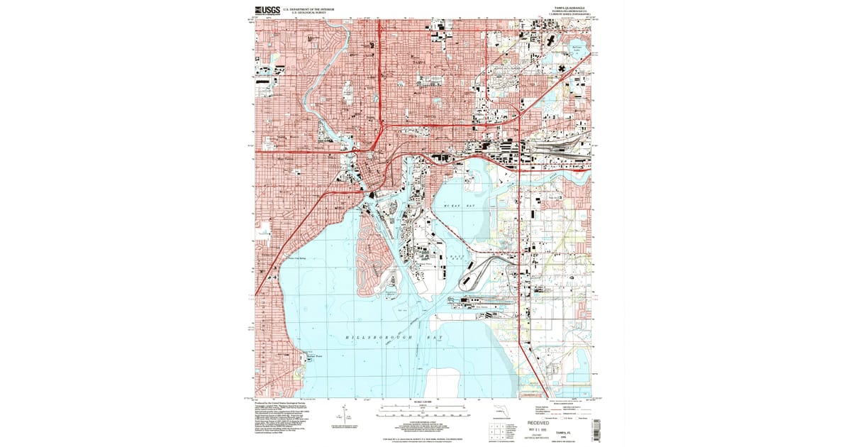 1995 Map of Tampa, FL — High-Res | Pastmaps