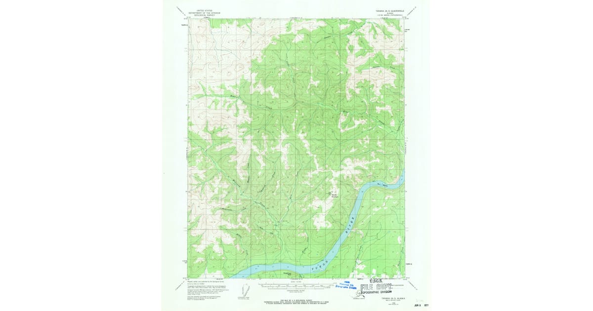 1956 Map of Tanana B-3, Yukon-Koyukuk Borough, AK — High-Res, 1971 ...