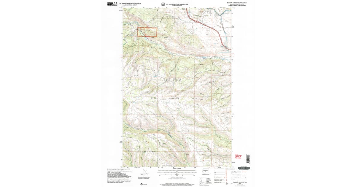 2003 Map of Taneum Canyon, Kittitas County, WA — High-Res | Pastmaps