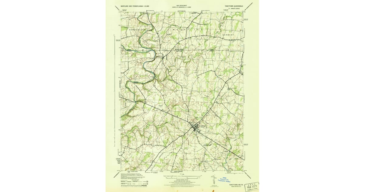 1944 Map of Taneytown, MD — High-Res | Pastmaps