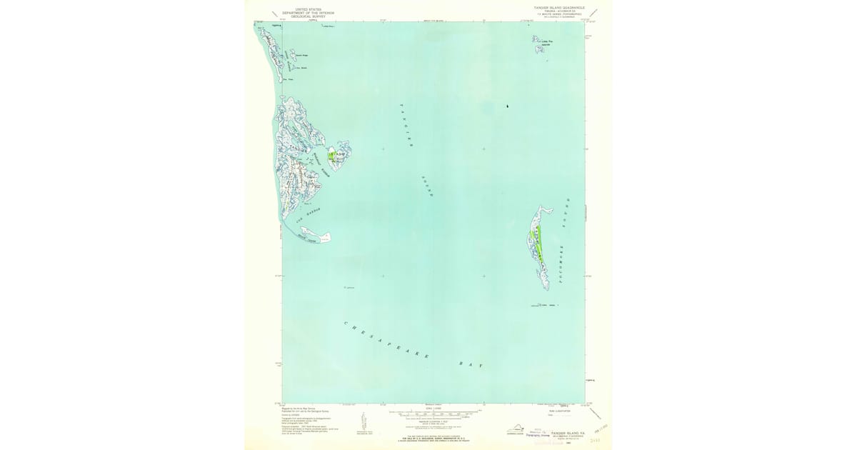 1942 Map of Tangier Island, Accomack County, VA — High-Res | Pastmaps