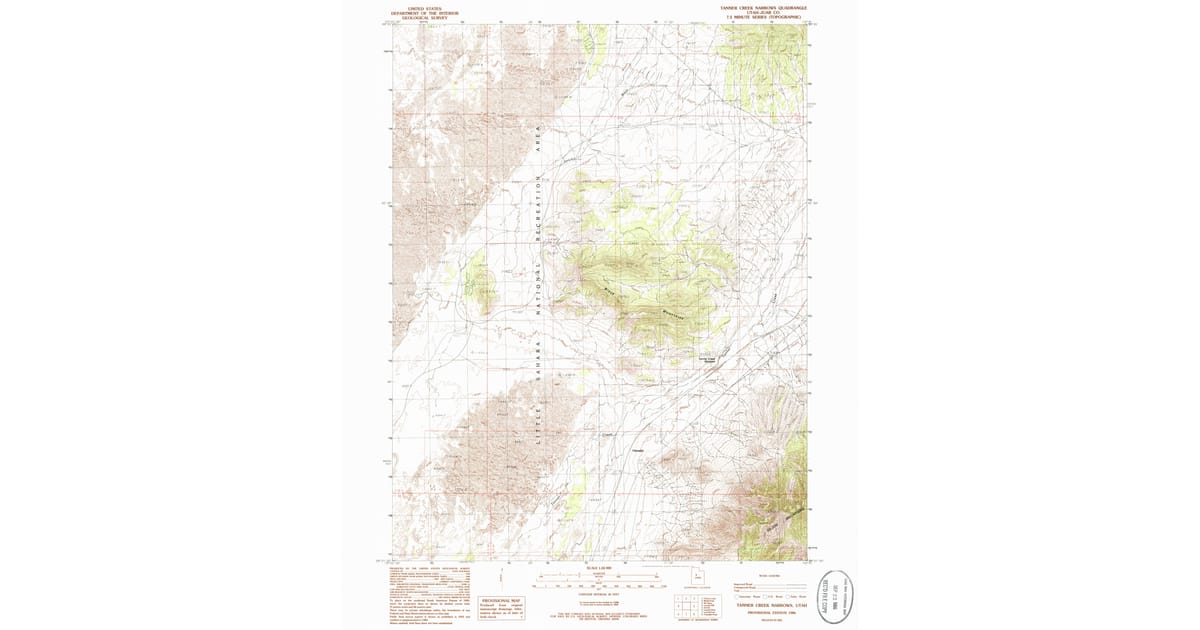 1986 Map of Tanner Creek Narrows, Juab County, UT — High-Res | Pastmaps