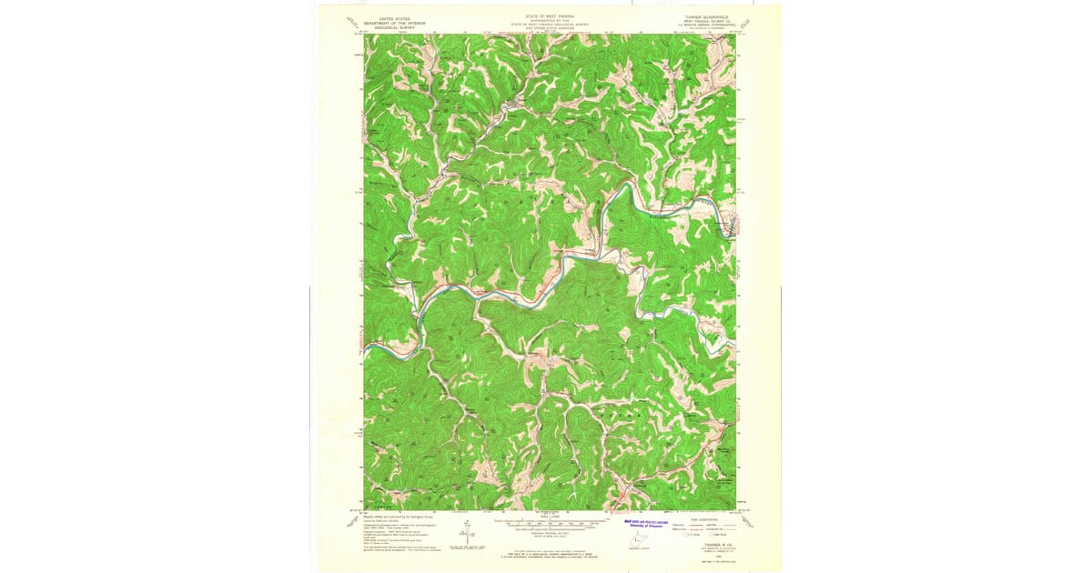 1965 Map of Tanner, Gilmer County, WV — High-Res | Pastmaps