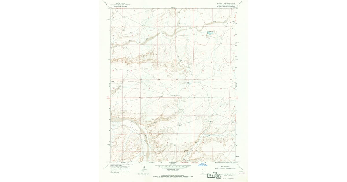 1966 Map of Tanner Lake, San Juan County, NM — High-Res | Pastmaps