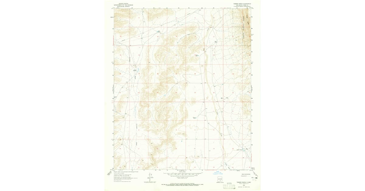 1963 Map of Tanner Ranch, Otero County, NM — High-Res | Pastmaps