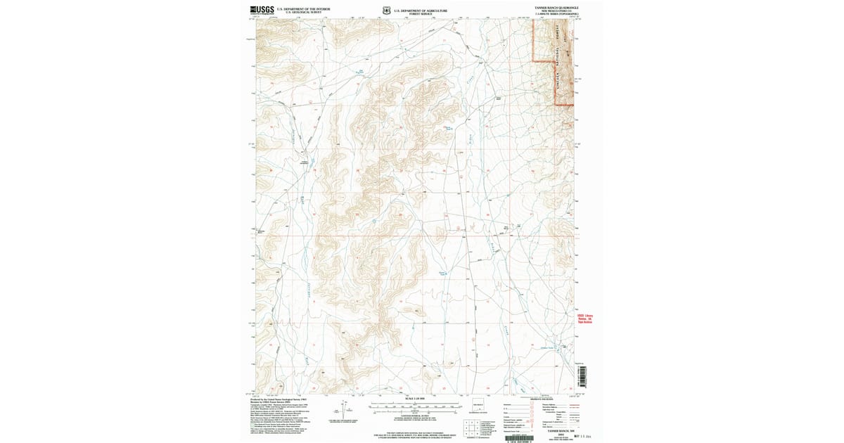 2001 Map of Tanner Ranch, Otero County, NM — High-Res | Pastmaps