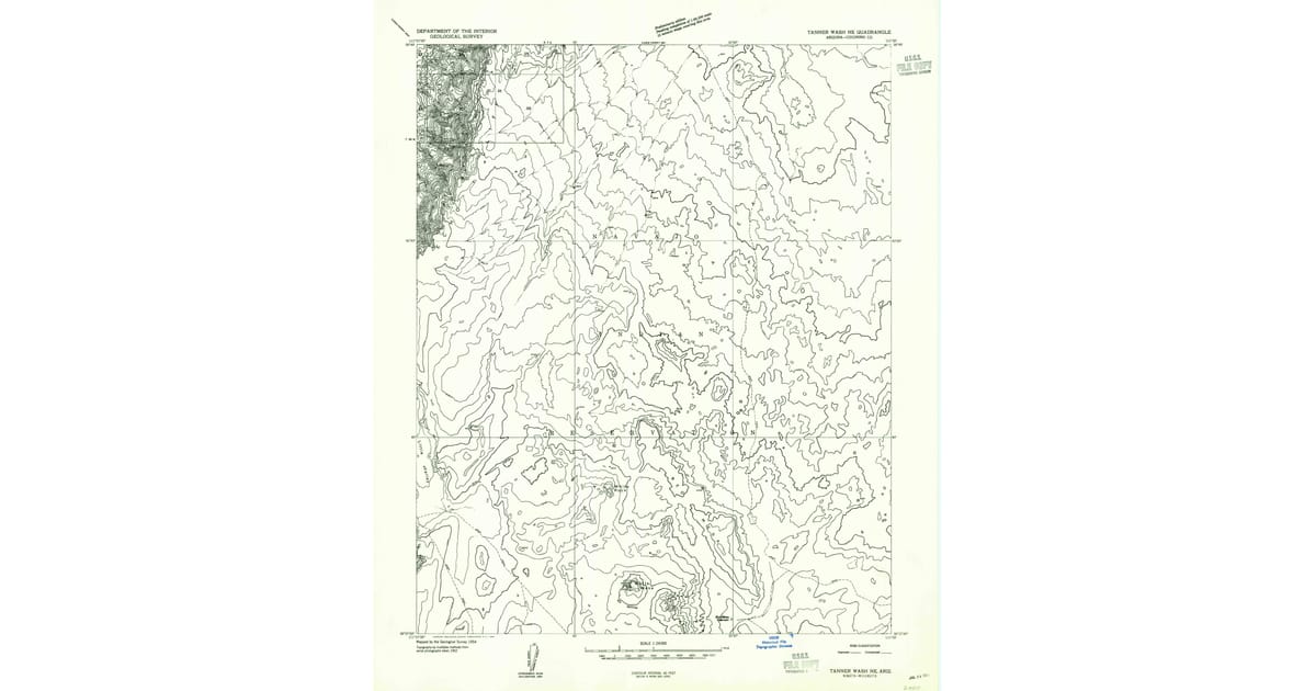1955 Map of Tanner Wash NE, Coconino County, AZ — High-Res | Pastmaps