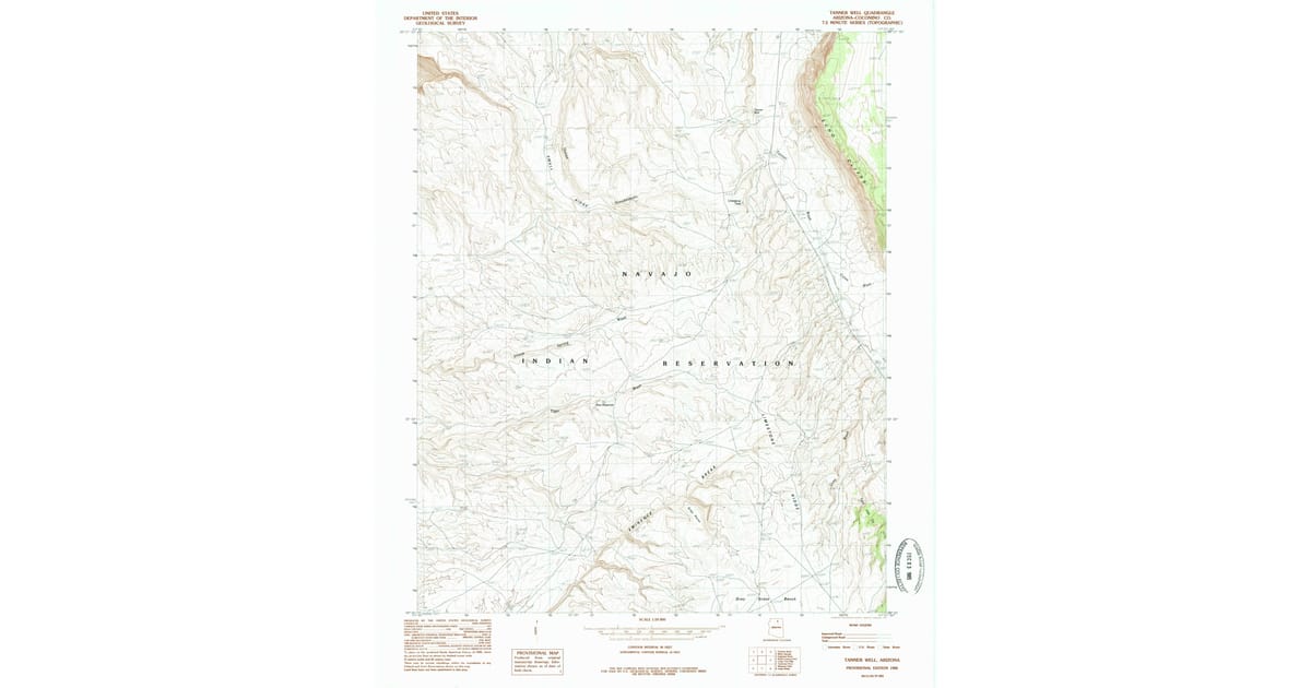 1985 Map of Tanner Well, Coconino County, AZ — High-Res | Pastmaps
