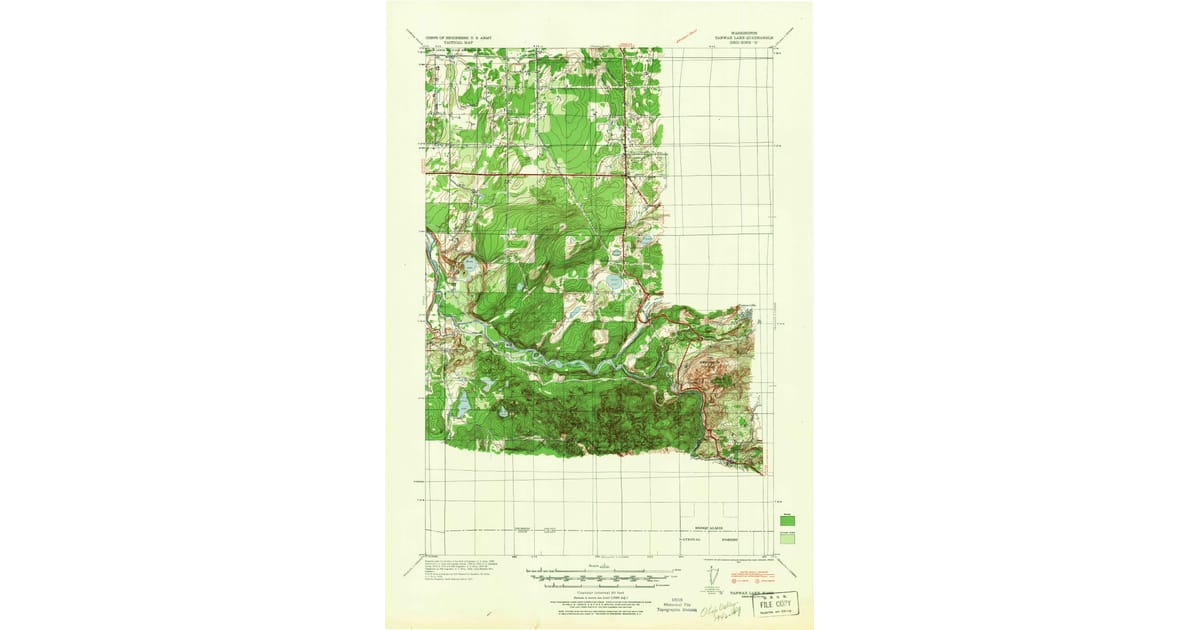 1941 Map of Tanwax Lake, Pierce County, WA — High-Res | Pastmaps
