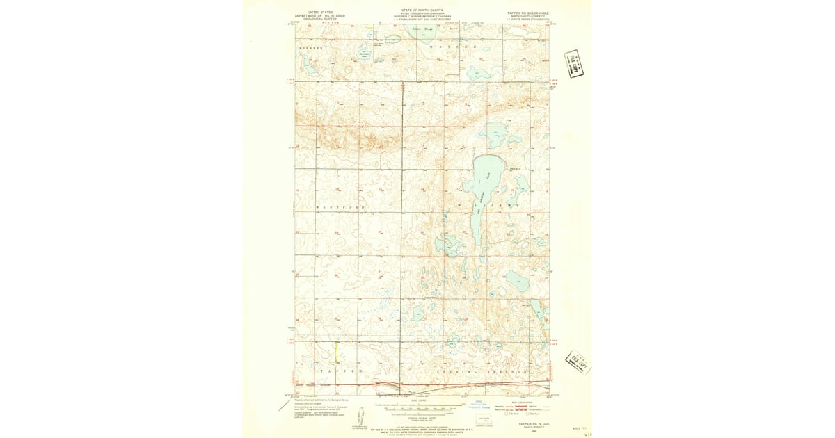 1952 Map of Tappen NE, Kidder County, ND — High-Res | Pastmaps