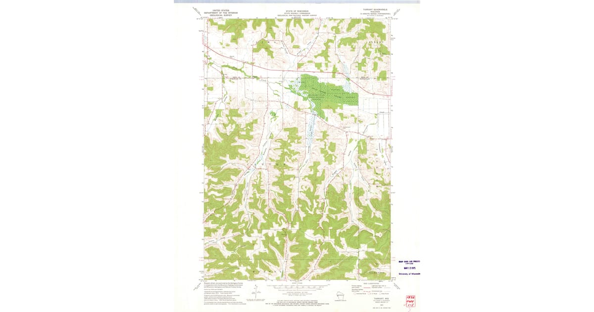 1972 Map of Tarrant, Buffalo County, WI — High-Res | Pastmaps