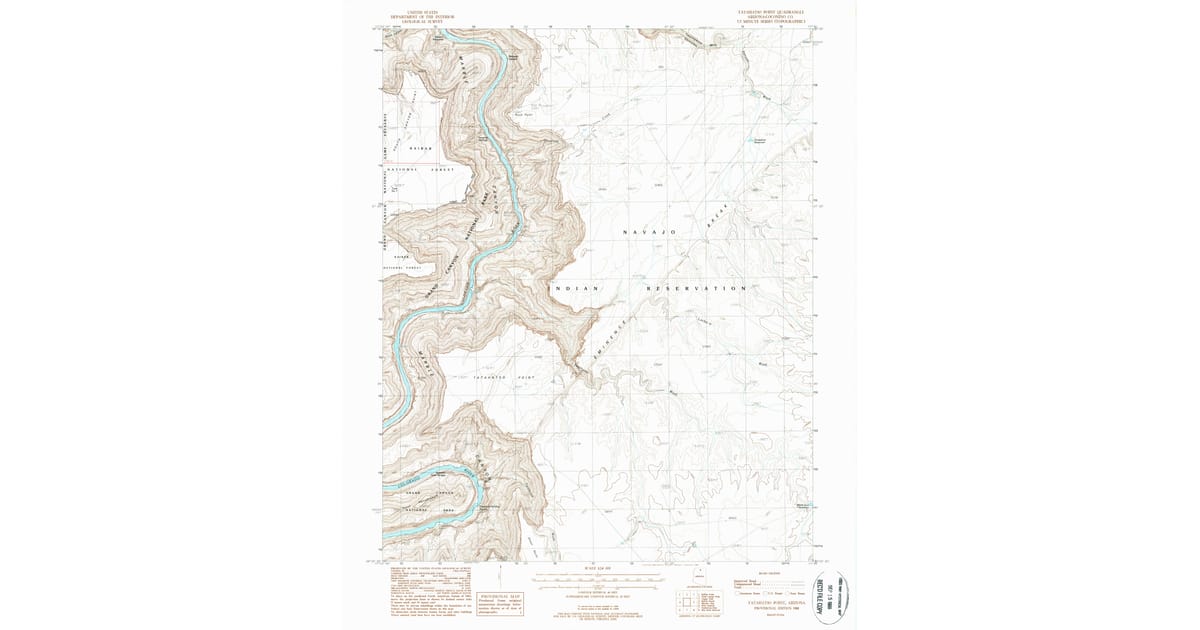 1988 Map of Tatahatso Point, Coconino County, AZ — High-Res | Pastmaps
