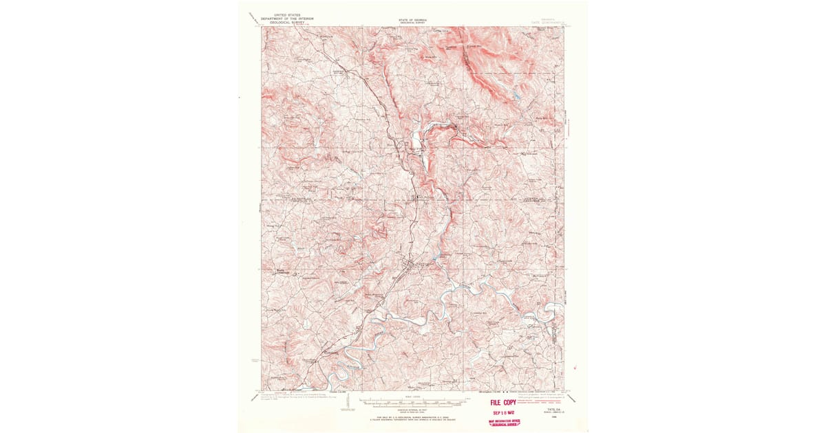 1926 Map of Tate, Cherokee County, GA — High-Res | Pastmaps