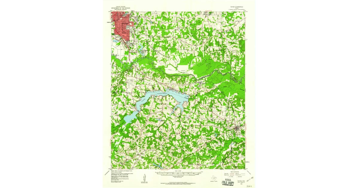 1958 Map of Tatum, TX — High-Res | Pastmaps
