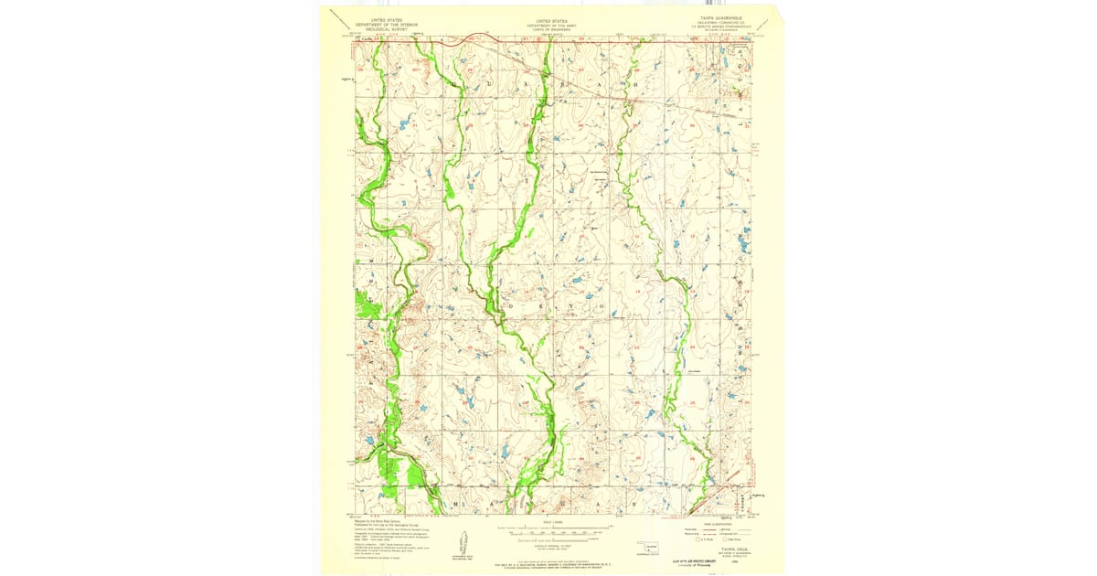1956 Map of Taupa, Comanche County, OK — High-Res | Pastmaps