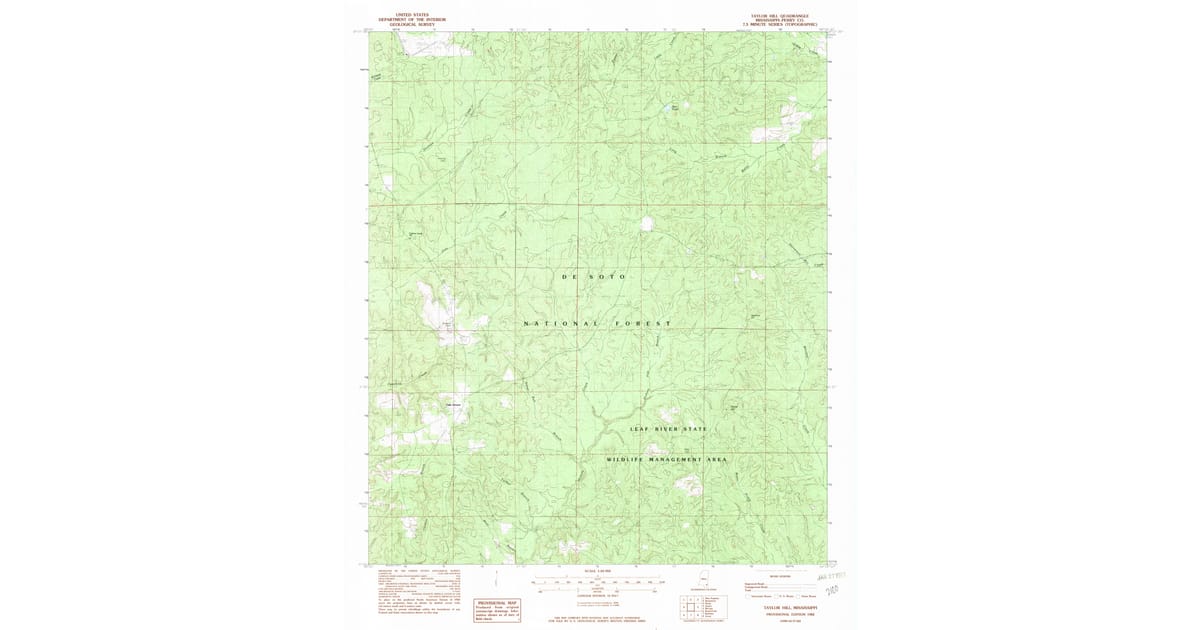 1982 Map of Taylor Hill, Perry County, MS — High-Res | Pastmaps