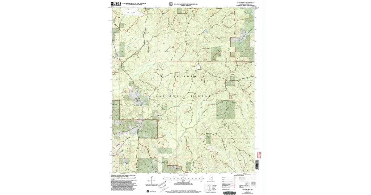 2000 Map of Taylor Hill, Perry County, MS — High-Res | Pastmaps