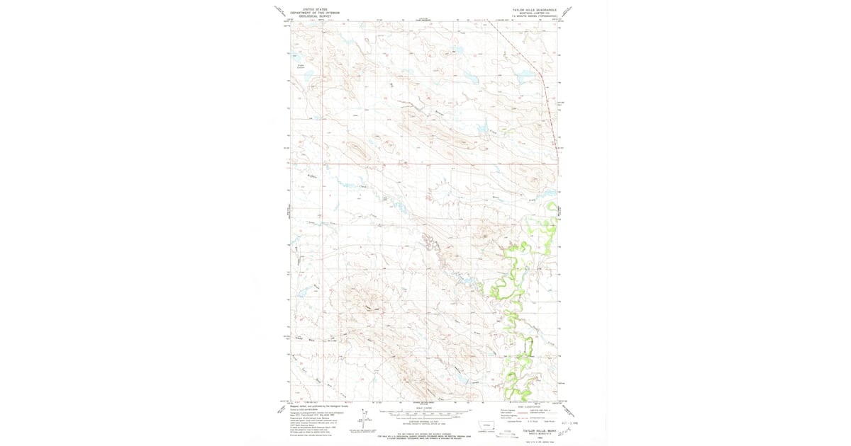 1980 Map of Taylor Hills, Carter County, MT — High-Res | Pastmaps