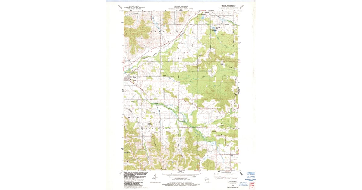 1984 Map of Taylor, WI — High-Res | Pastmaps