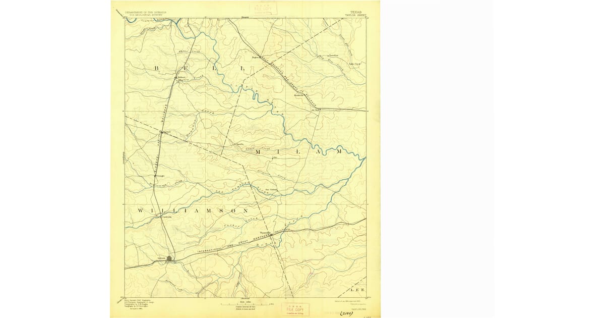 1894 Map of Taylor, TX — High-Res, 1925 Print | Pastmaps