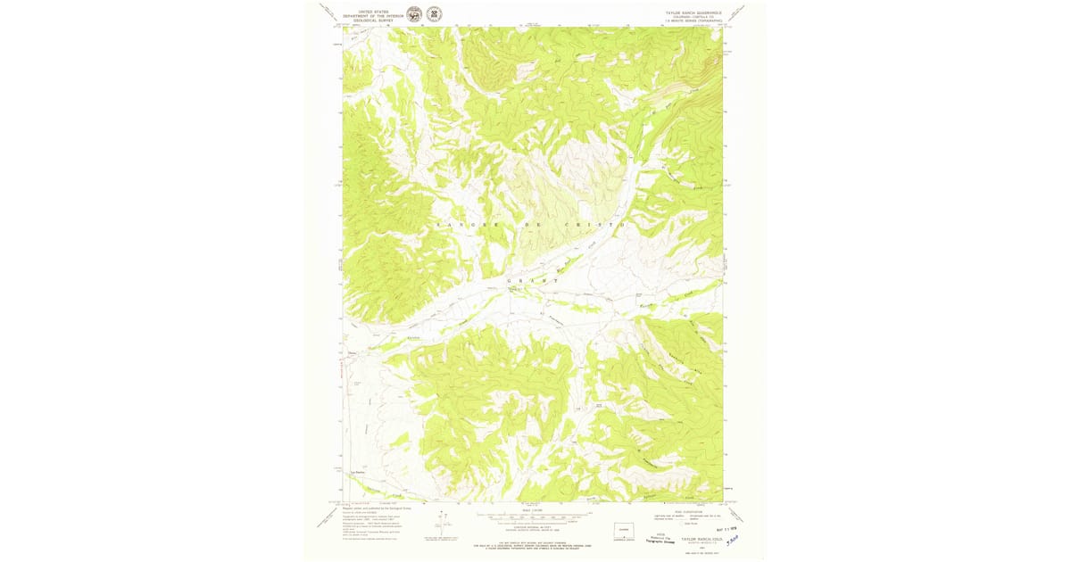 1967 Map of Taylor Ranch, Costilla County, CO — High-Res, 1979 Print ...