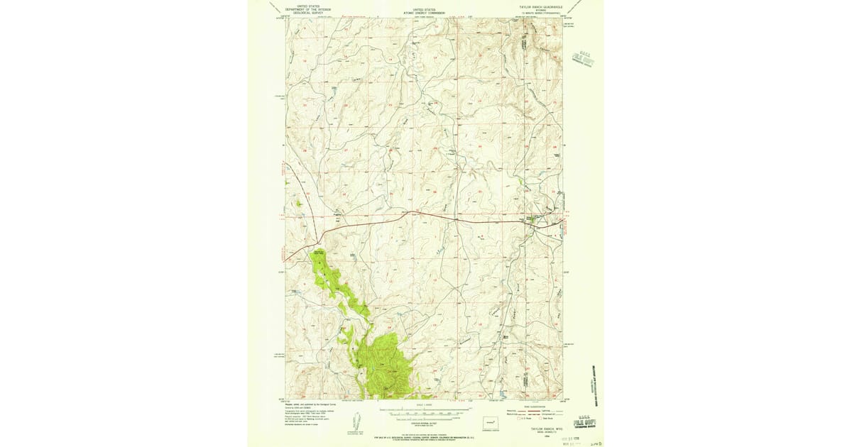 1954 Map of Taylor Ranch, Johnson County, WY — High-Res | Pastmaps