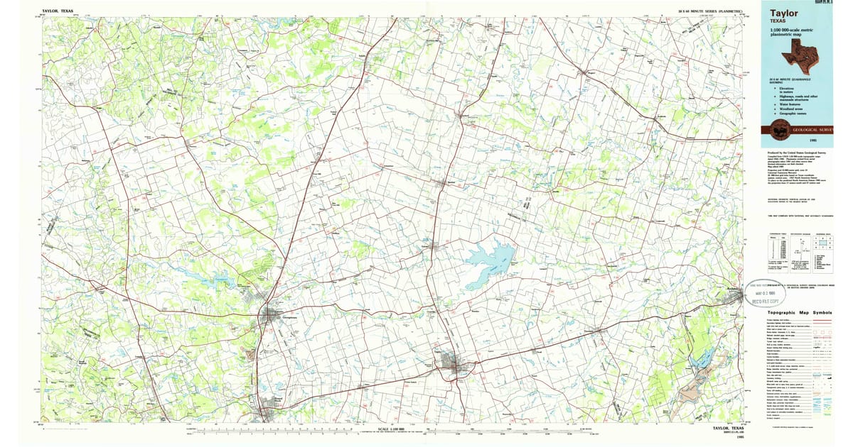 1980s Maps of Nameless, Leander | Pastmaps