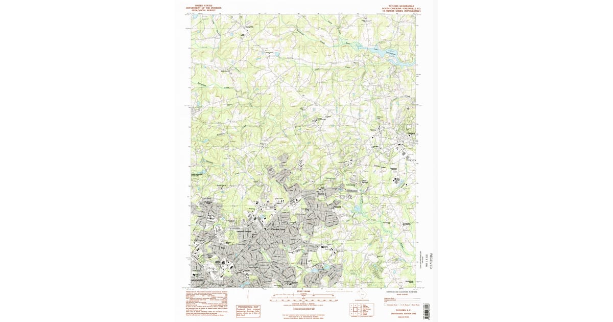 1980s Maps of The Ravines at Spring Mill, Greenville County | Pastmaps