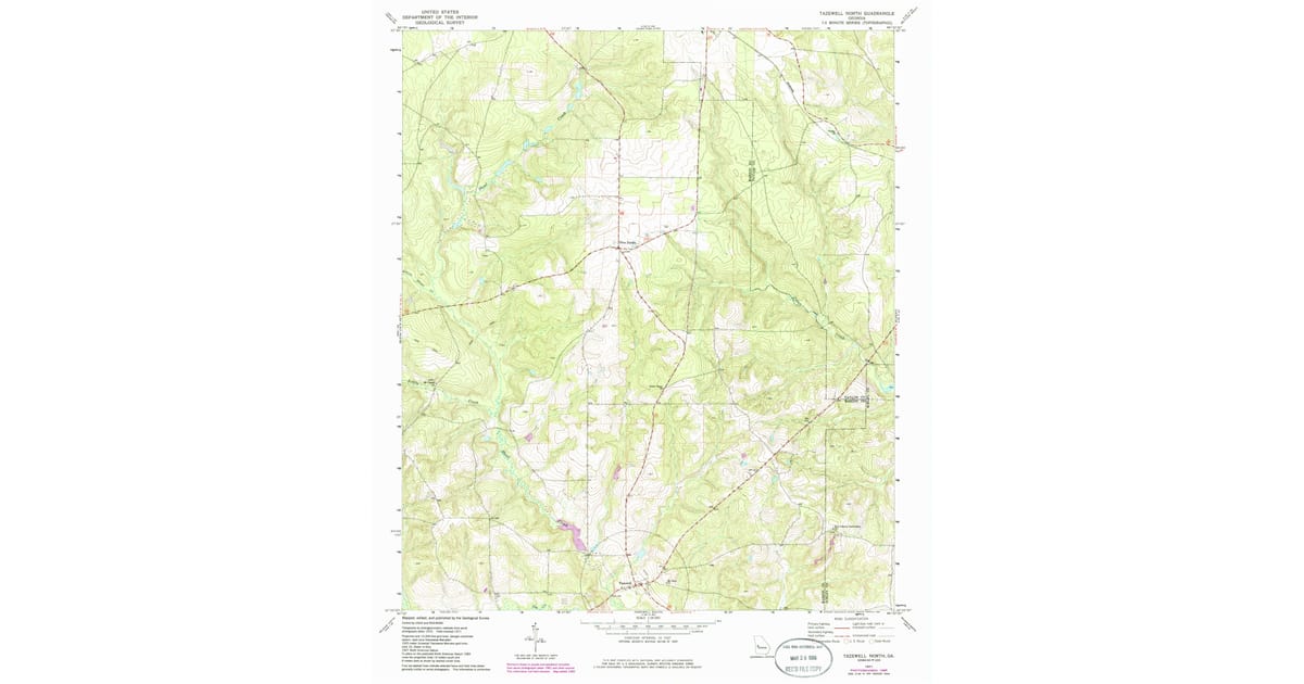 1971 Map of Tazewell North, Marion County, GA — High-Res | Pastmaps