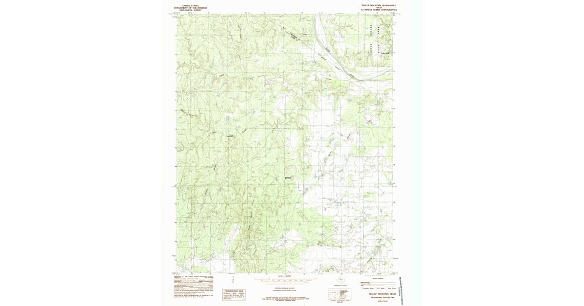 1984 Map of Teacup Mountain, Foard County, TX — High-Res | Pastmaps
