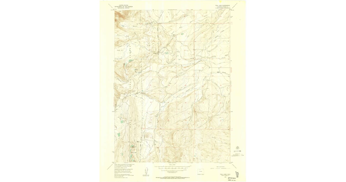 1955 Map of Teal Lake, Jackson County, CO — High-Res | Pastmaps