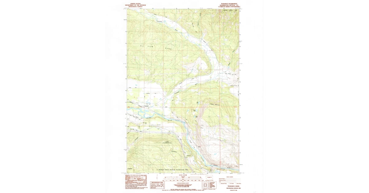 1985 Map of Teanaway, Kittitas County, WA — High-Res, 1985 Print #2 ...