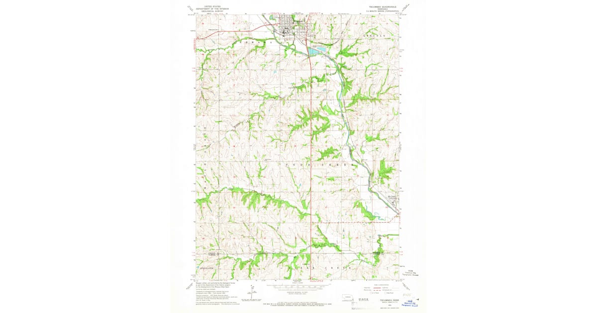 1965 Map of Tecumseh, NE — High-Res | Pastmaps