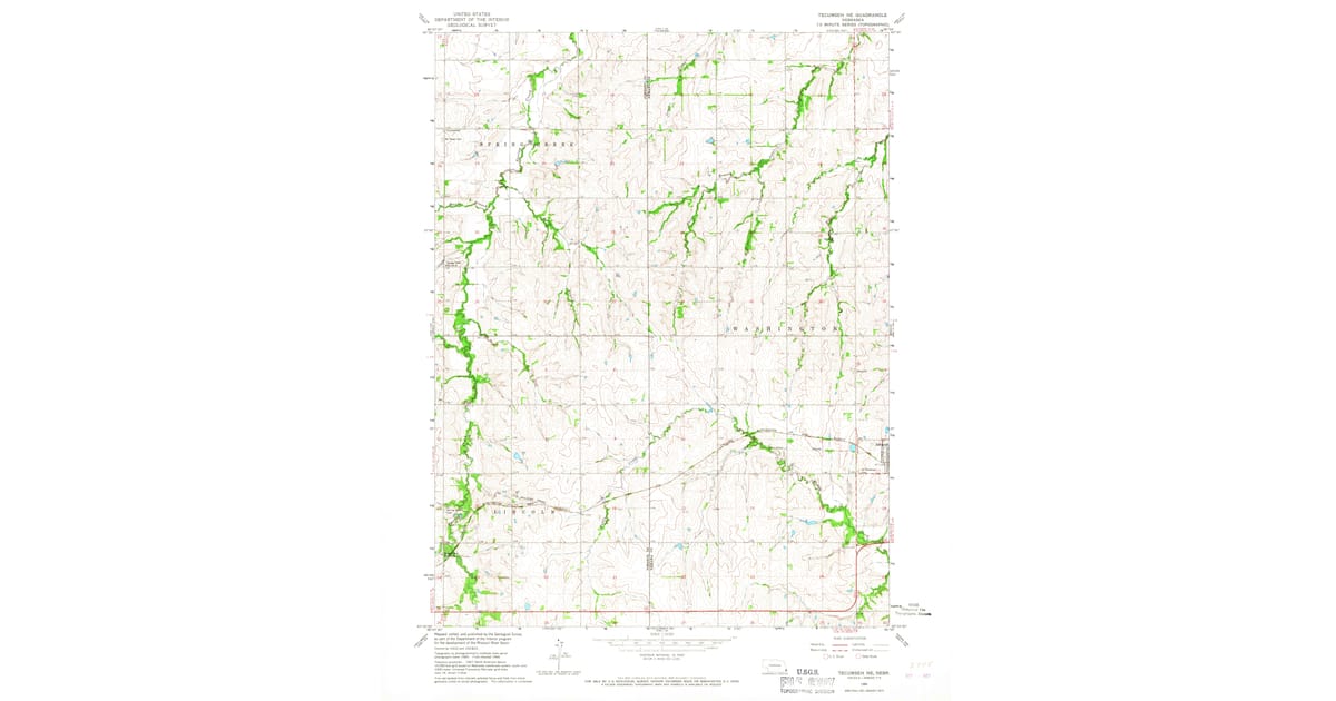 1966 Map of Tecumseh NE, Johnson County, NE — High-Res | Pastmaps