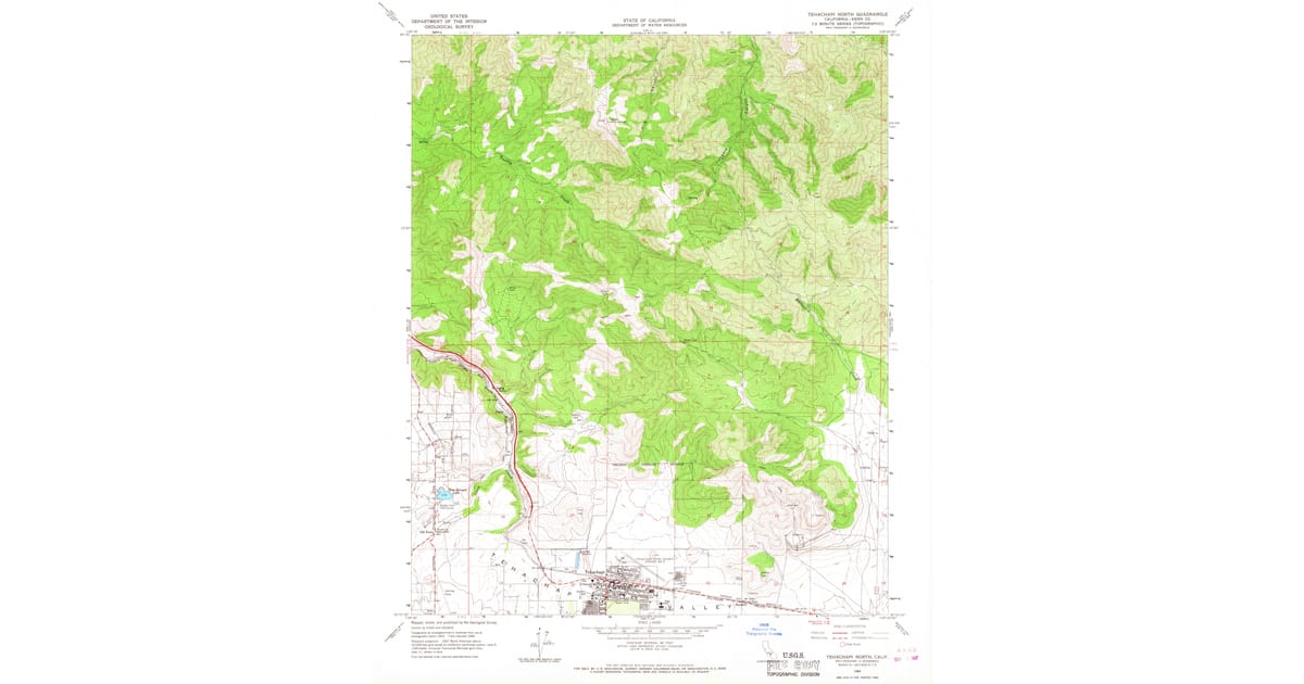 1966 Map of Tehachapi North, Kern County, CA — High-Res | Pastmaps