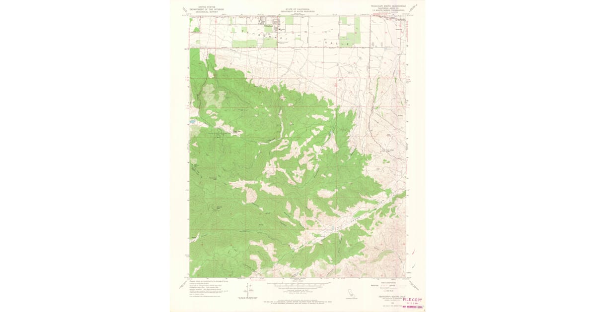 1966 Map of Tehachapi South, Kern County, CA — High-Res | Pastmaps