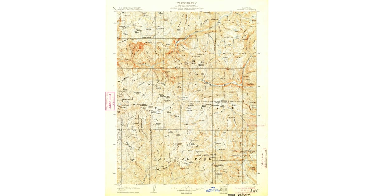 1905 Map of Tehipite, Fresno County, CA — High-Res | Pastmaps